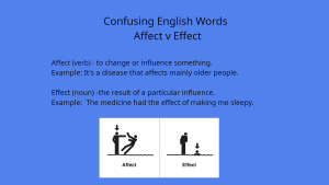 Confusing English Words – Affect v Effect – Speak Fluent English